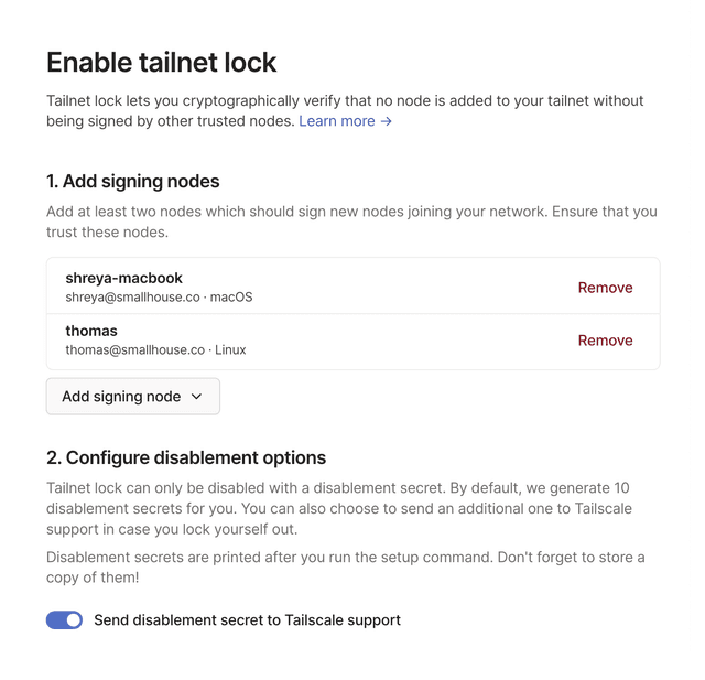 Tailnet Lock · Tailscale Docs