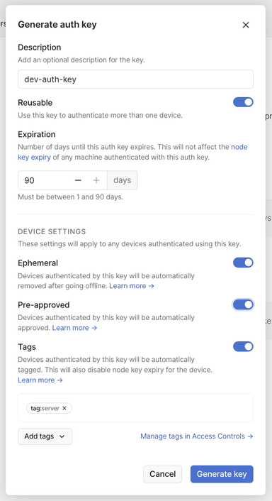 Setting up a server on your Tailscale network · Tailscale Docs