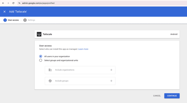 Deploy Tailscale using Google Workspace · Tailscale Docs