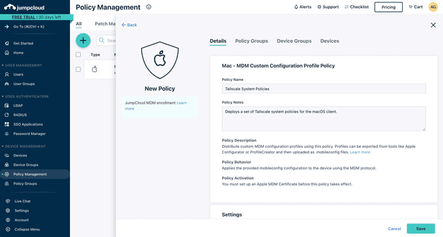 Deploy Tailscale with JumpCloud · Tailscale Docs