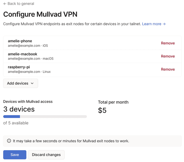Mullvad exit nodes · Tailscale Docs