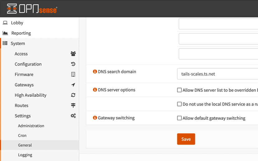 Unbound DNS in OPNsense · Tailscale Docs