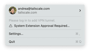Authorizing the Tailscale system extension on macOS · Tailscale Docs