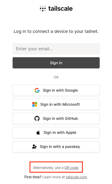 Add a device using a QR code · Tailscale Docs