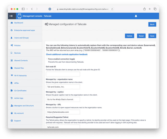 Deploy Tailscale on Android using MDM · Tailscale Docs