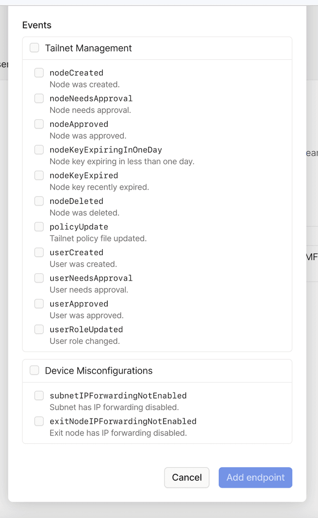 Webhooks · Tailscale Docs